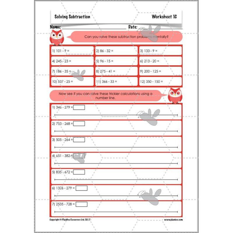 Solving Subtraction: KS2 Maths Lesson Resources for Year 3 — PlanBee