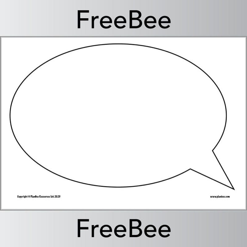 FREE Speech Bubble Template by PlanBee
