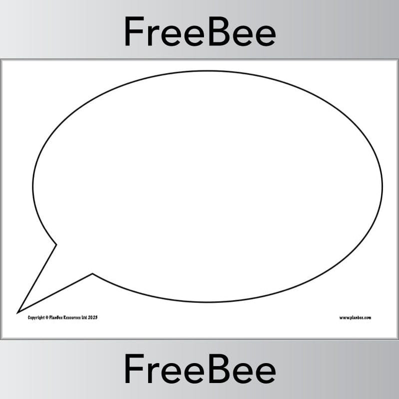 FREE Speech Bubble Template by PlanBee