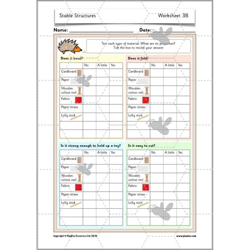 Stable Structures KS1 DT Lessons by PlanBee