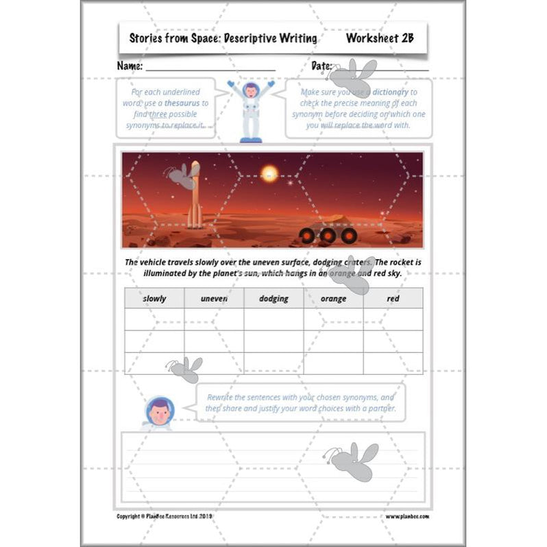 Descriptive Writing Lesson Plans | Stories from Space KS2 — PlanBee