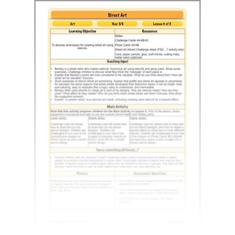 Graffiti Art KS2 Planning | Street Art Lessons by PlanBee