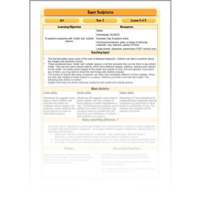 Super Sculptures KS1 Art Lessons by PlanBee