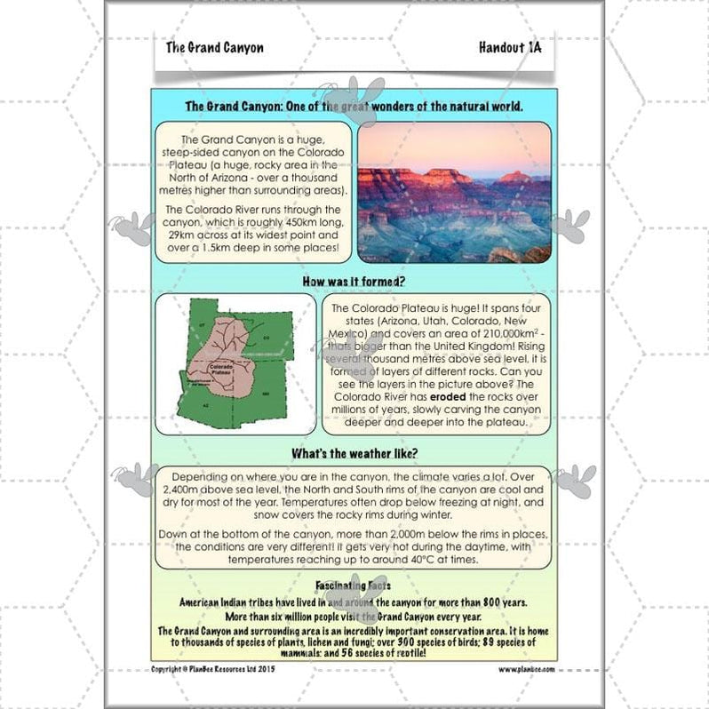 The Grand Canyon KS2 Geography Lesson Plans — PlanBee