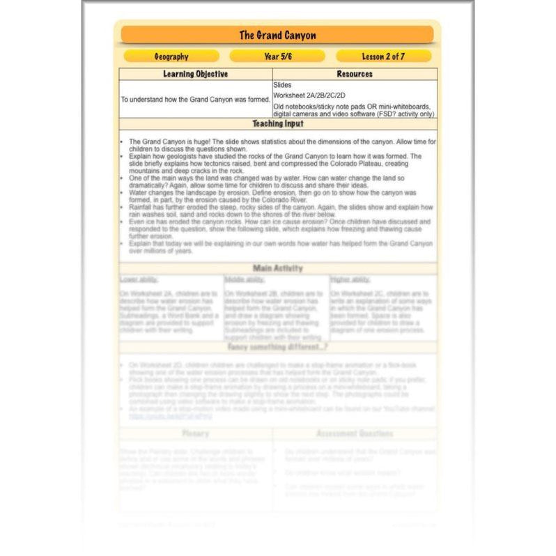 The Grand Canyon KS2 Geography Lesson Plans — PlanBee