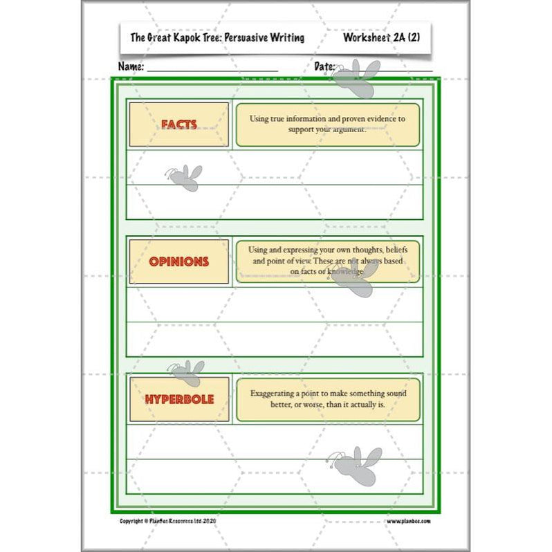 The Great Kapok Tree Planning Persuasive Writing by PlanBee