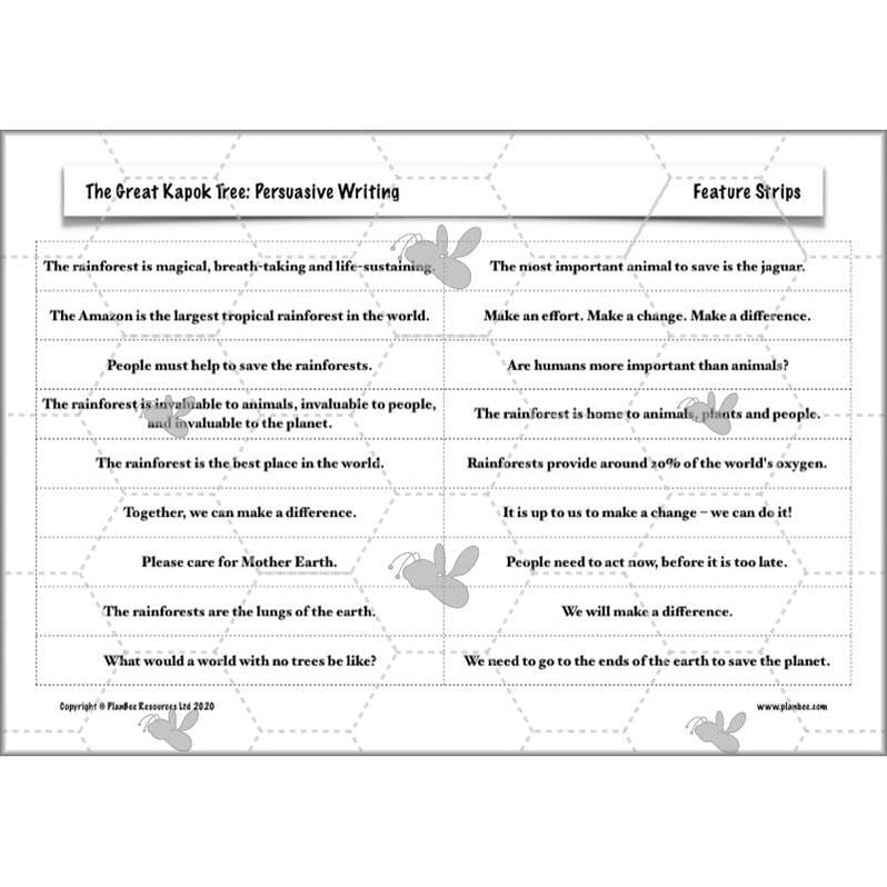 The Great Kapok Tree Planning Persuasive Writing by PlanBee