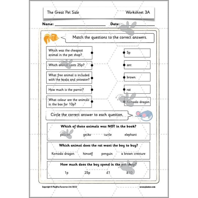 The Great Pet Sale Resources KS1 | Year 1 English | PlanBee