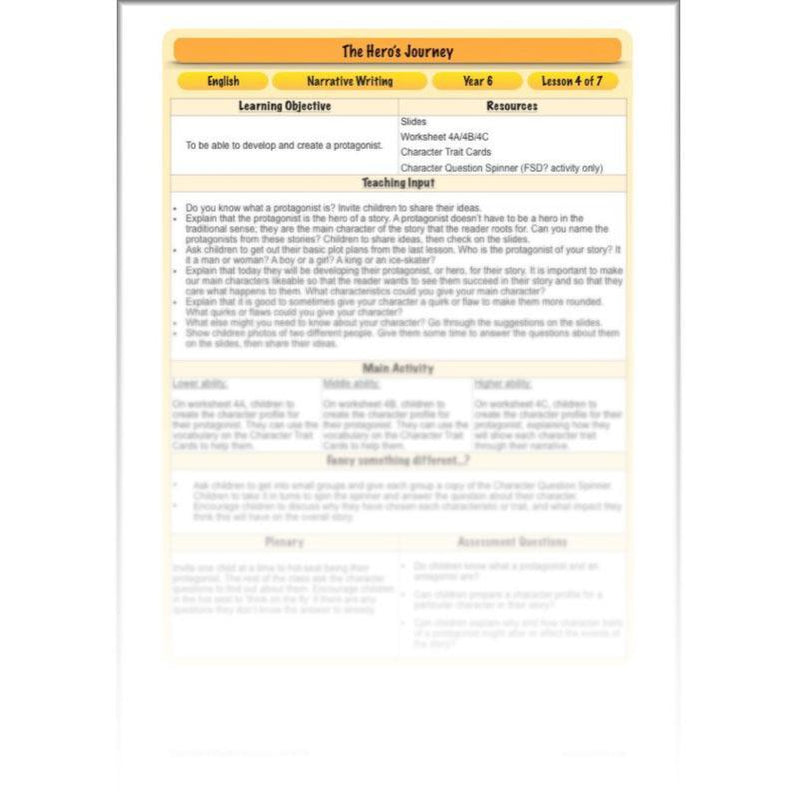 Year 6 KS2 Story Writing Lesson Planning Pack by PlanBee