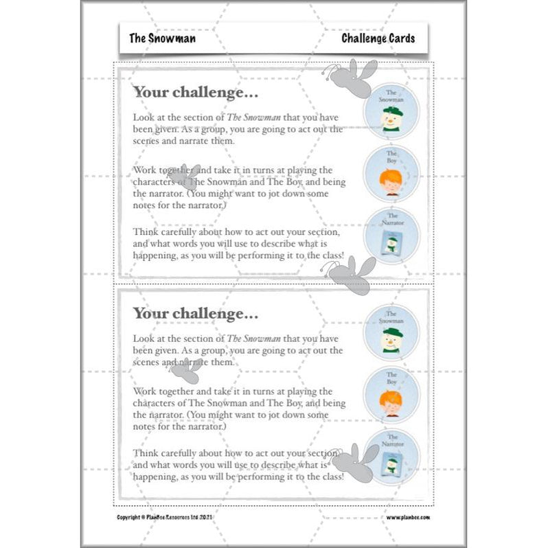 The Snowman Activities Year 3 English lessons by PlanBee