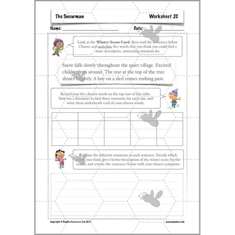 The Snowman Activities Year 3 English lessons by PlanBee