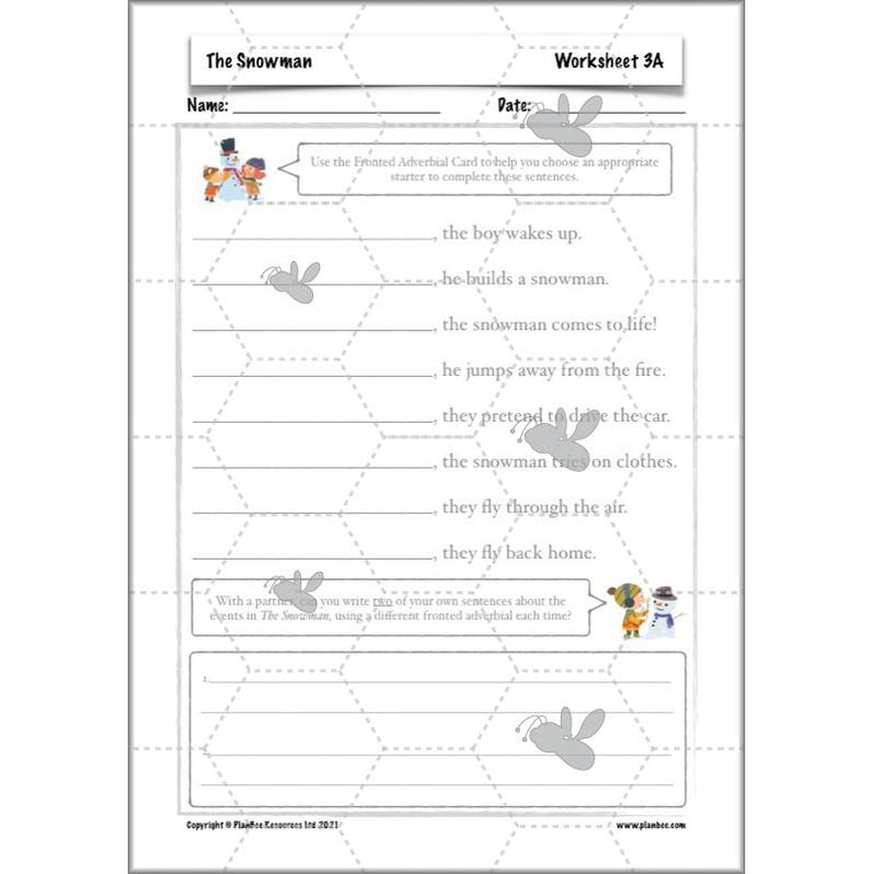 The Snowman Activities Year 3 English lessons by PlanBee
