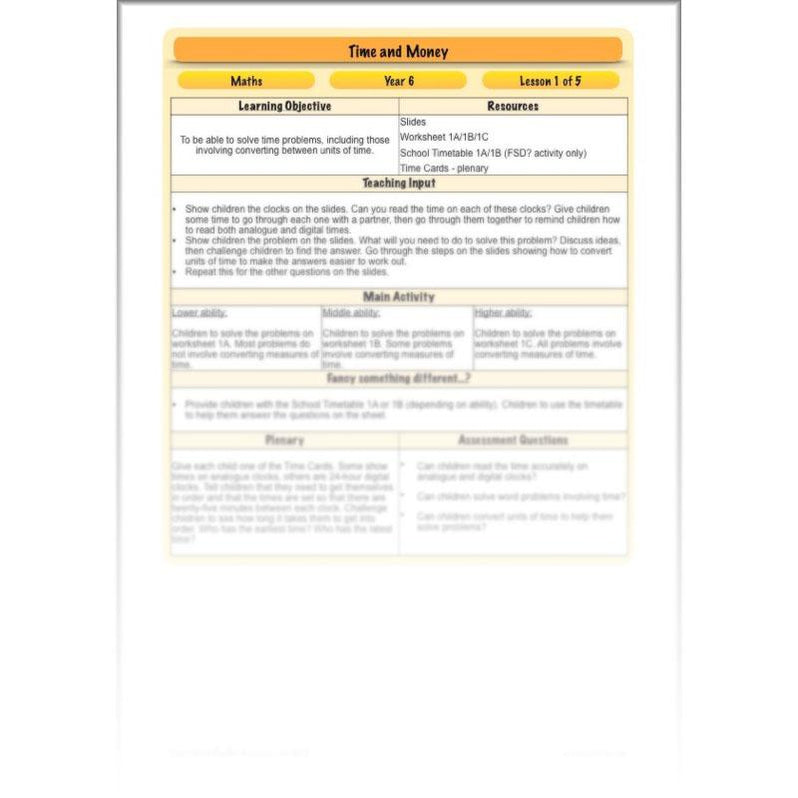 Year 6 Time Problems | Time and Money KS2 Maths — PlanBee