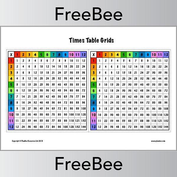 Free Times Table Grid Printable Resources by PlanBee