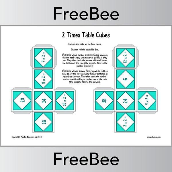 Free Printable Times Table Cubes by PlanBee