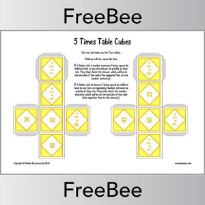 Free Printable Times Table Cubes by PlanBee