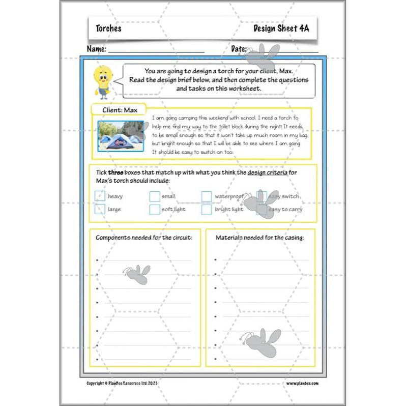 Torches KS2 Year 4 DT PDF lesson pack by PlanBee