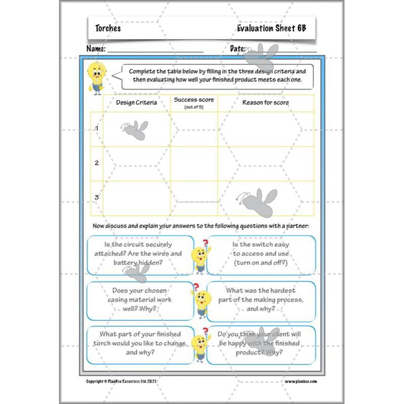 Torches KS2 Year 4 DT PDF lesson pack by PlanBee
