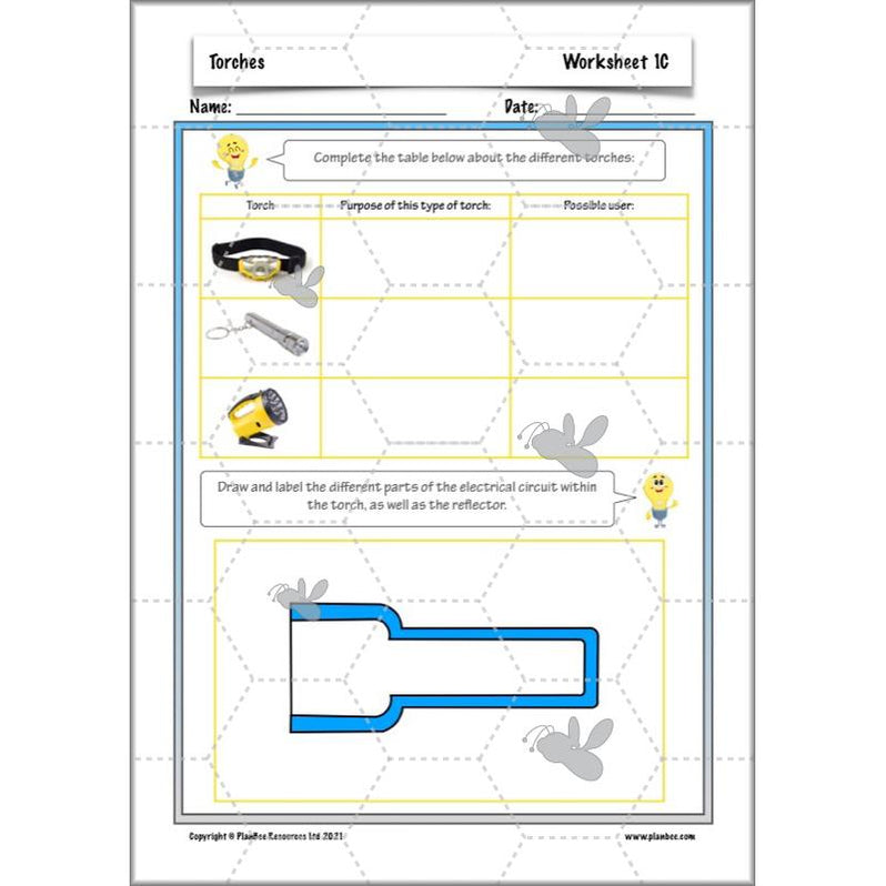 Torches KS2 Year 4 DT PDF lesson pack by PlanBee