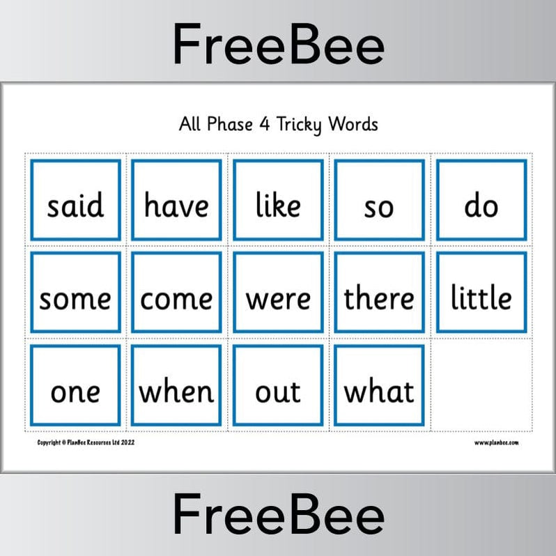 Downloadable Tricky Words Bingo Pack by PlanBee