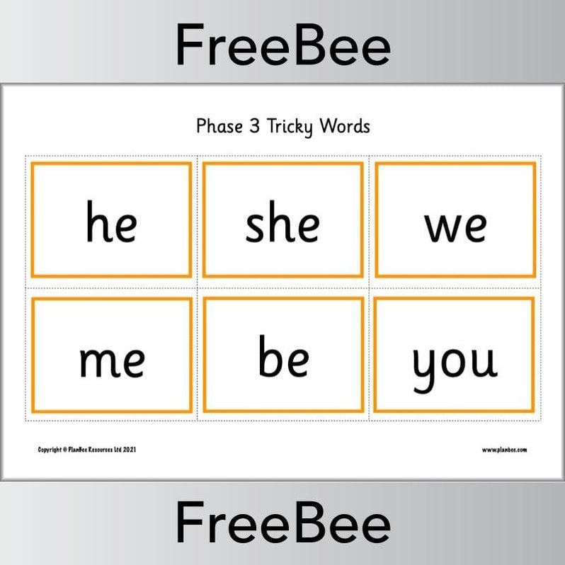 Tricky Words Flash Cards Pack — PlanBee