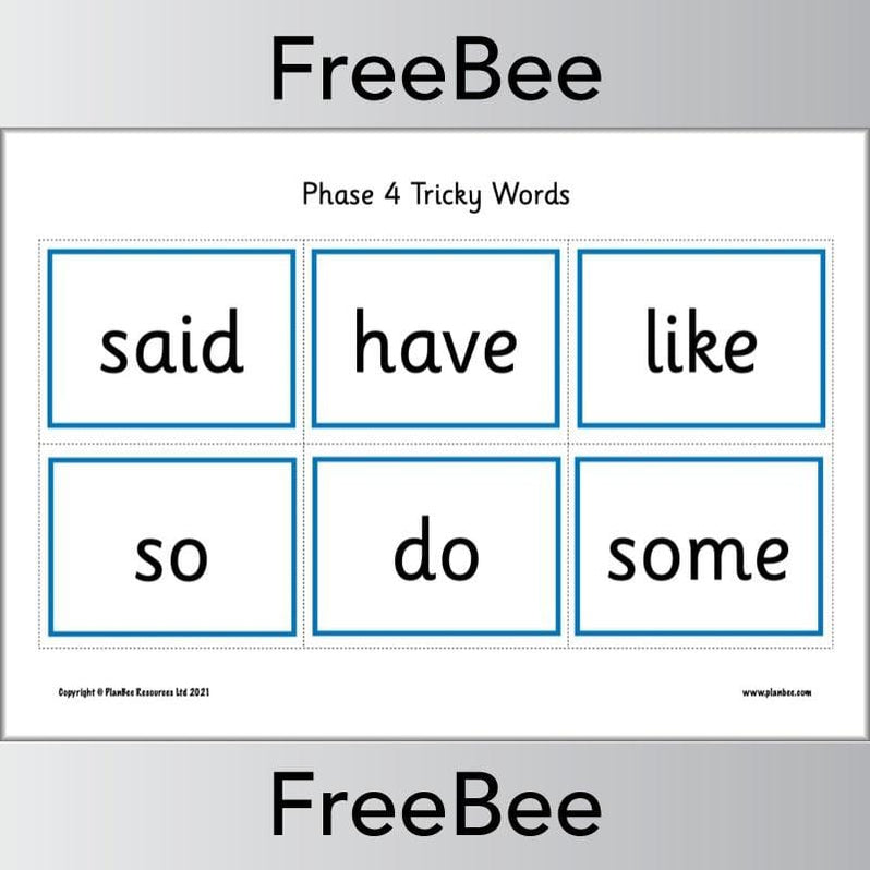 Tricky Words Flash Cards Pack — PlanBee