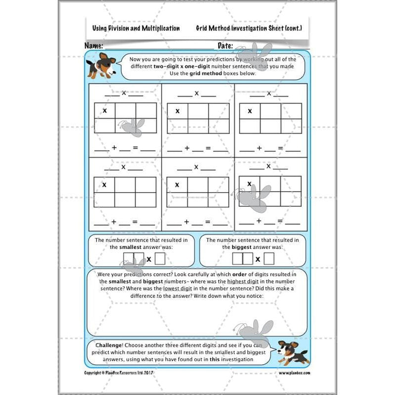 Multiplying by Multiples of 10 and 100 Year 3 Maths PlanBee