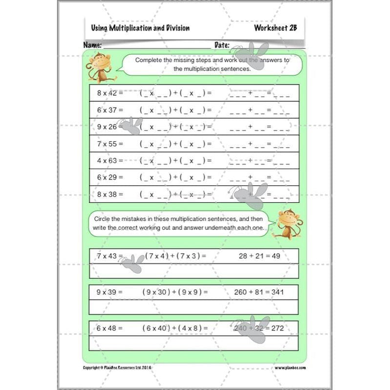 Using Multiplication and Division Year 4 Maths by PlanBee