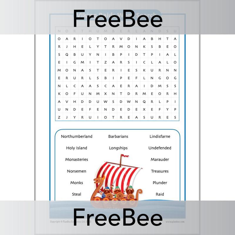FREE Viking Word Search KS2 Viking Raids PlanBee History