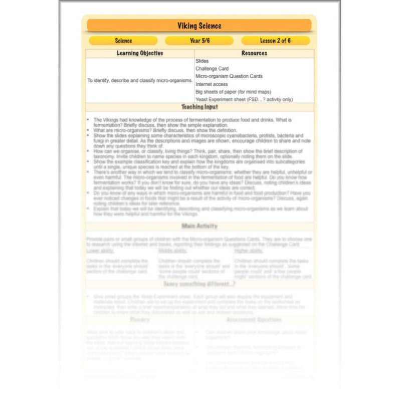 Viking Science Themed Lessons for Year 5 & Year 6 by PlanBee