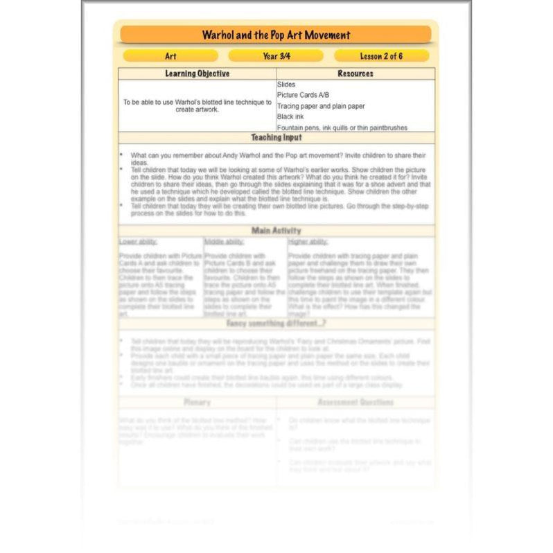Andy Warhol KS2 Art Lessons The Pop Art Movement | PlanBee