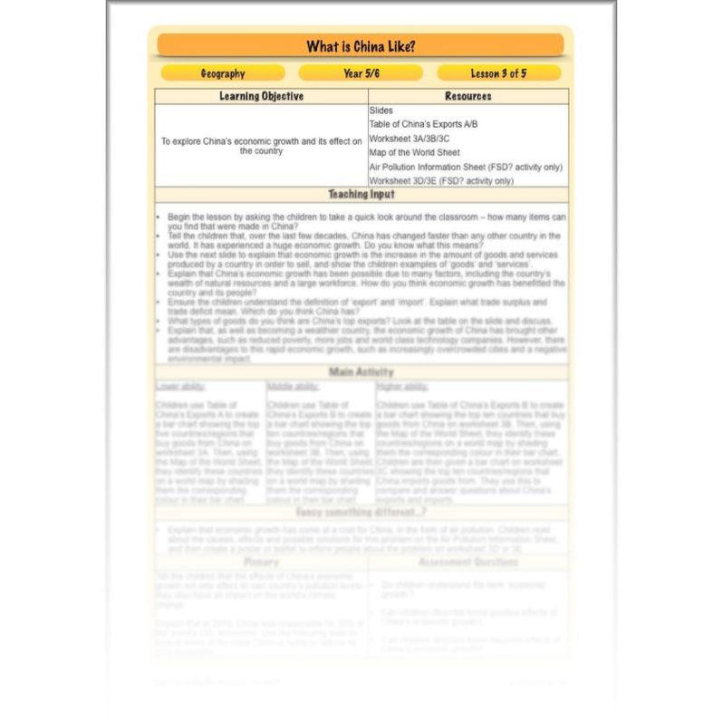 China KS2 Geography Lesson Planning Pack for Year 5 & 6 — PlanBee