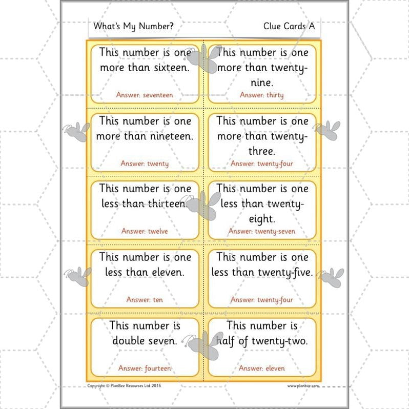 What's My Number? Year 2 Maths Lesson Pack by PlanBee
