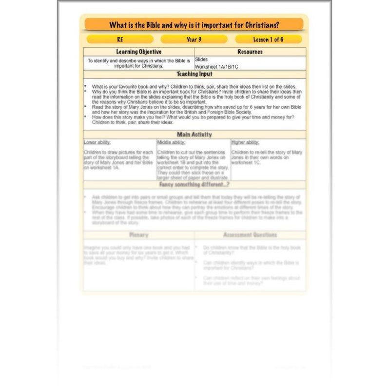 What is the Christian Bible? Year 3 KS1 PlanBee RE Lessons