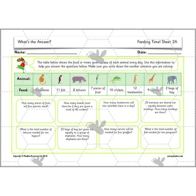 What's the answer? Year 2 word problems lessons by PlanBee