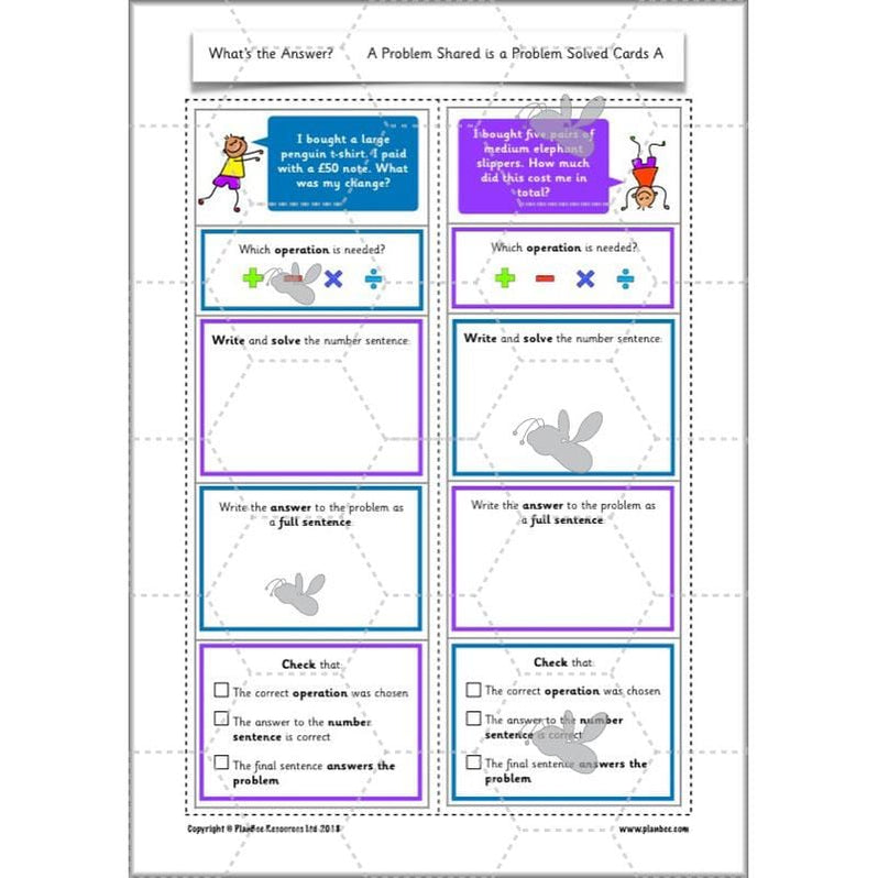 What's the answer? Year 2 word problems lessons by PlanBee