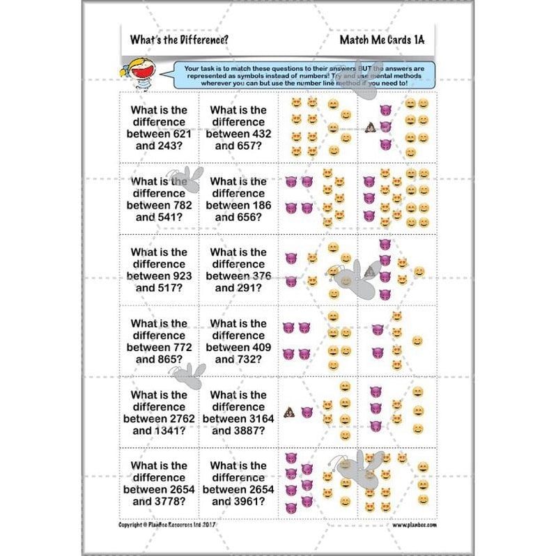 Find the Difference Year 5 Add and Subtract Maths PlanBee