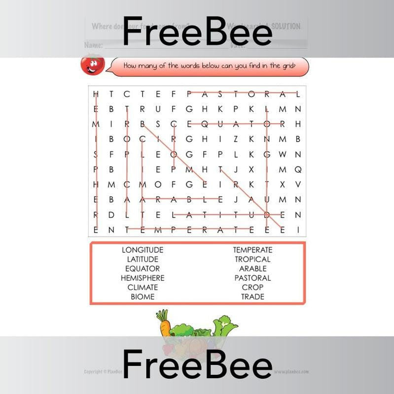 Downloadable World Food Day Activity Resources by PlanBee