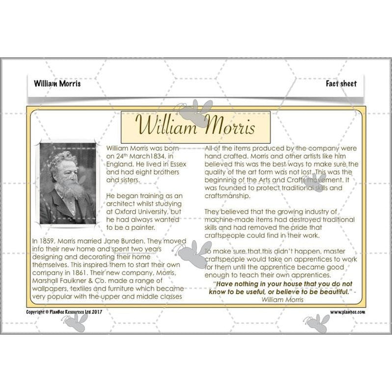 William Morris KS2 Art Lesson Plan Packs for Year 3 & Year 4 — PlanBee