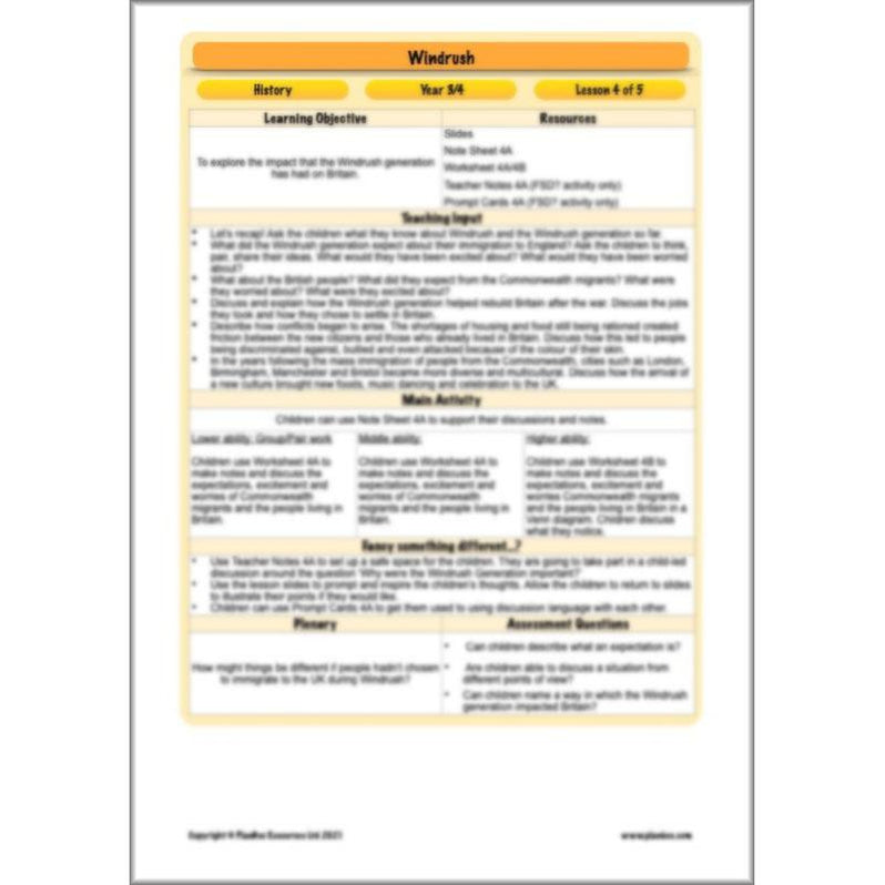 Windrush KS2 History Lessons and Activities by PlanBee