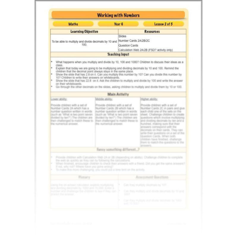 Working with Numbers Year 6 Maths Lessons by PlanBee.