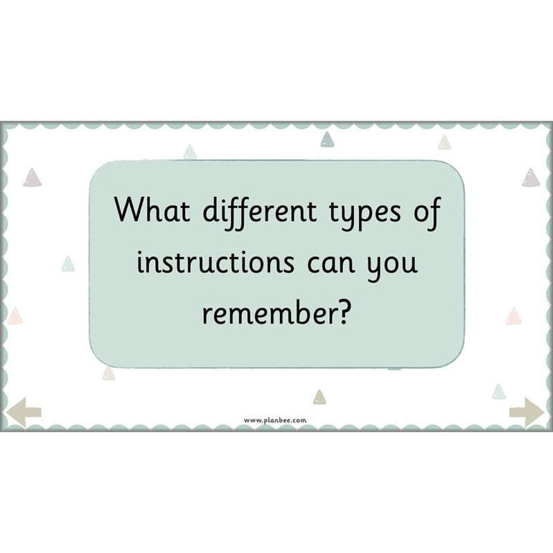 Writing Instructions Year 1 English lessons by PlanBee
