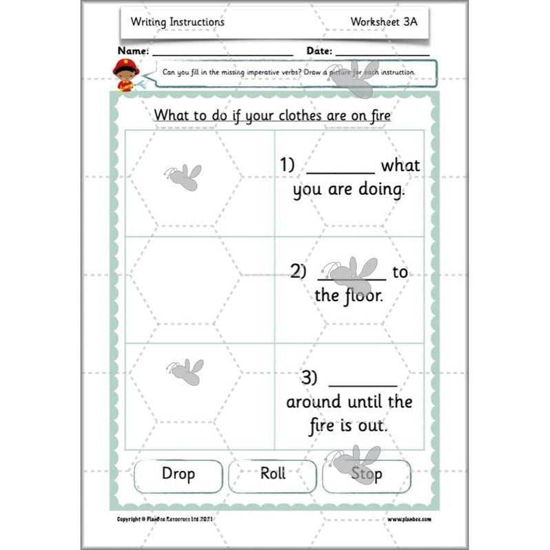 Writing Instructions Year 1 English lessons by PlanBee