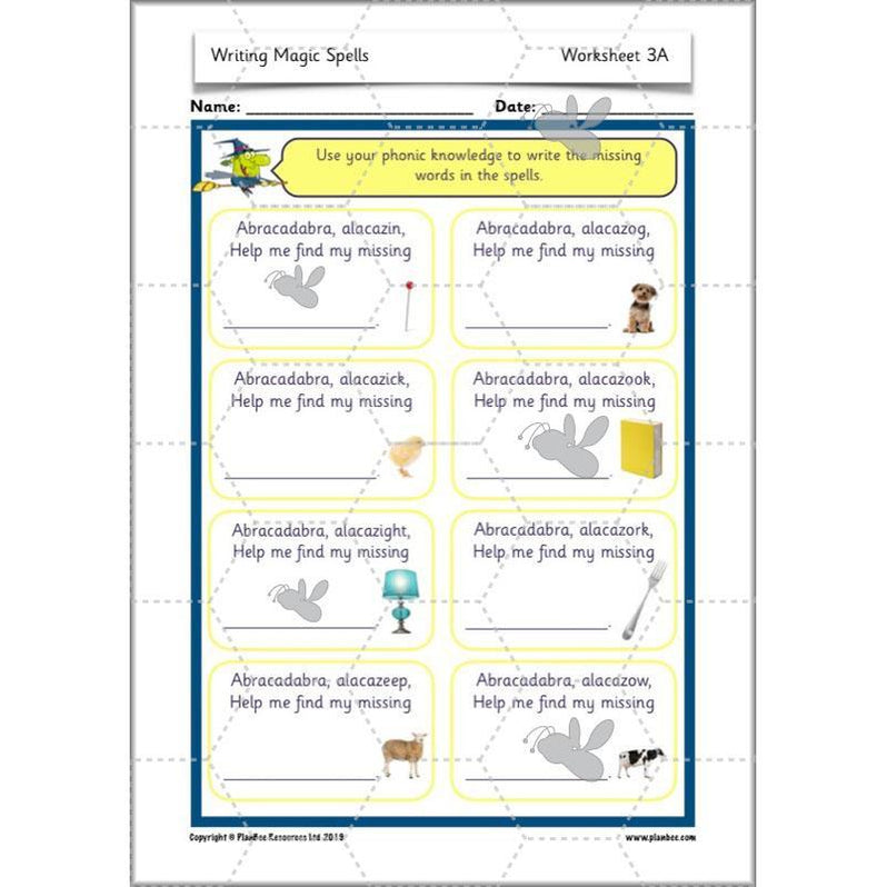 Magic Spell Writing KS1 Year 1 English by PlanBee