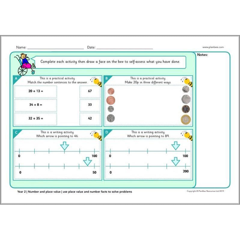 Maths Assessment Test Worksheets for KS1 & KS2 by PlanBee