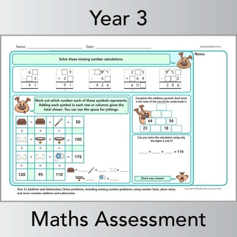 Year 3 Maths Assessment Pack | New Curriculum — PlanBee