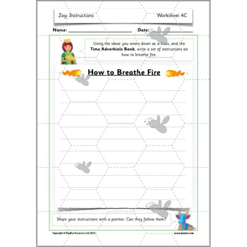 Zog Printables KS1 Instructions Lessons by PlanBee