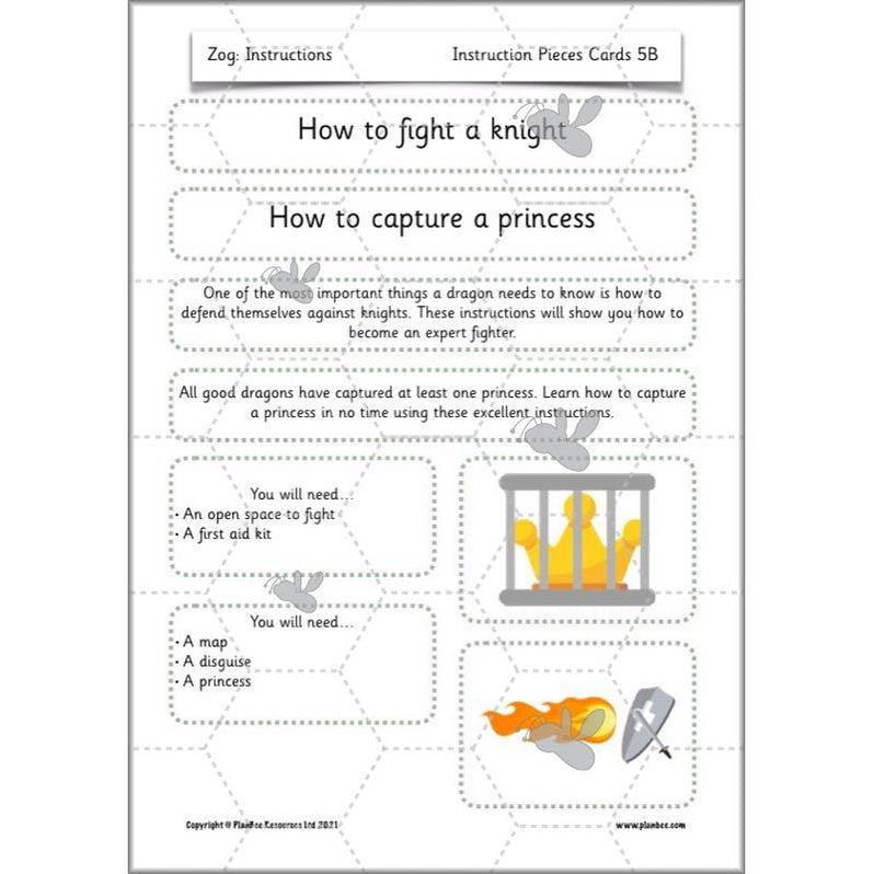 Zog Printables KS1 Instructions Lessons by PlanBee