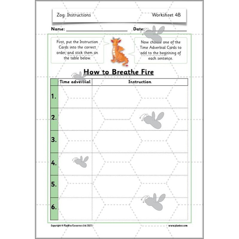 Zog Printables KS1 Instructions Lessons by PlanBee